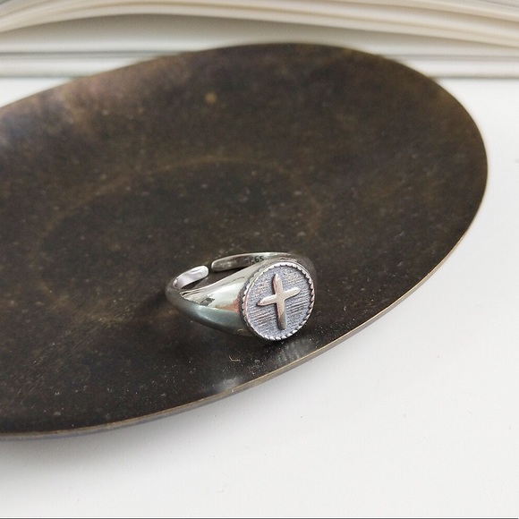 Jewelry | Vintage Sterling Silver Cross Signet Ring | Poshmark